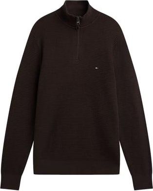 Tommy Hilfiger Pull droit col montant zipp&eacute; en coton et cachemire