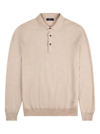 Fay Lang&auml;rmeliges Poloshirt - Nude