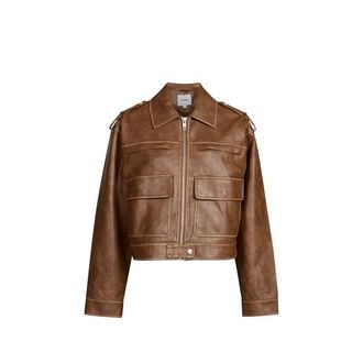 Topshop Veste l&eacute;g&egrave;re droite &agrave; effet us&eacute;