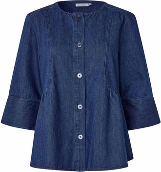 Masai Femme, Blouses et Chemises, Bleu, Taille: 42 FR Veste A-line en Denim Fonc&eacute;
