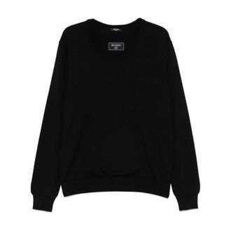 Balmain Homme, Pulls, Noir, Taille: M Pull en maille &agrave; double col