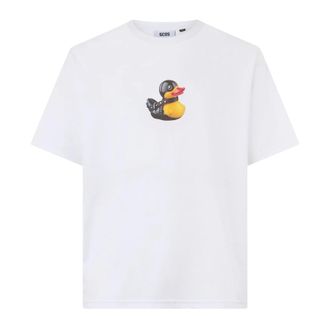 GCDS Duck Oversized T-Shirt - - Tops - Herren - Wei&szlig; - L