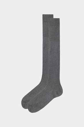 Calzedonia Lange Gerippte Herrensocken Mit Fil Decosse Grau