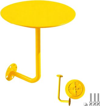 Generic Wandmontage Beistelltisch Couchtisch Rund, Sofa-Beistelltisch, Freizeit-Snack-Tische for Wohnung, Café, Restaurant, Einfache Montage(Gelb,L)