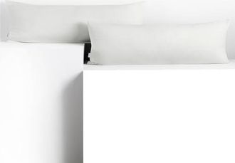 Decoking 2 Kissenbez&uuml;ge 40x200 cm Jersey 100% gek&auml;mmte Baumwolle Rei&szlig;verschluss wei&szlig; Amber