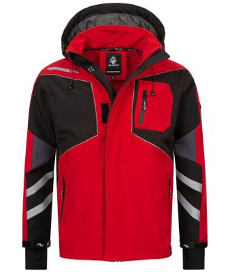 Rock Creek Herren Softshell Jacke Outdoor Jacke Windbreaker &Uuml;bergangsjacke Anorak Kapuze Regenjacke Winterjacke Herrenjacke Jacket H-287 Rot 2XL