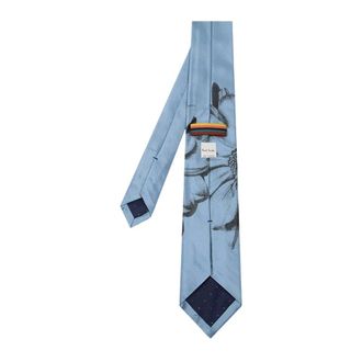 Paul Smith Cravate Margherita en Soie - Homme - Accessoires - Bleu - Taille: ONE Size