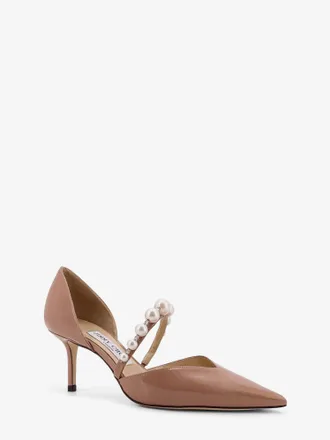 Jimmy Choo London Womens Pumps Aurelie Patent Leather Beige High Heel Shoes