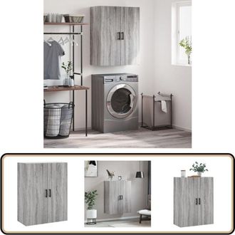 vidaXL Wandschrank Grau Sonoma 69,5x34x90 cm - Sideboard - Holzschranksystem - Regal - Aufbewahrungsschrank - Garderobe