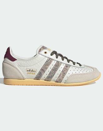 adidas Originals Japan x Liberty London - Schuhe in Wollwei&szlig;/Kastanienbraun/Olivgr&uuml;n