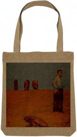 Fabulous Sac Shopping Tote Bag Aspect Lin - STT Tryptich Angel Jove Art Moderne Peinture Menhirs - Sac de Courses Toile Epaisse 360g Beige Naturel Cabas Port&eacute; 