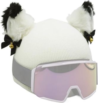 Generic Helmhaube mit Ohren - Universeller Skihelm Cover, Dehnbarer Helm Wrap | Verstellbare und atmungsaktive Helmdekoration f&uuml;r Wintersport & Skaten | F&uuml;r K