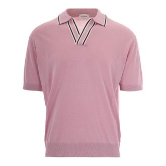 Paolo Pecora V-Ausschnitt Poloshirt - - Knitwear - Herren - Rosa - M