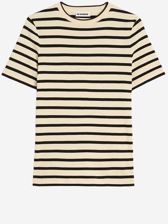 Jil Sander T-shirt en coton &agrave; motif ray&eacute;
