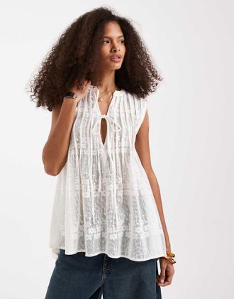 Free People Moon Magic - Tunique style boh&egrave;me - Ivoire &eacute;pur&eacute;-Blanc