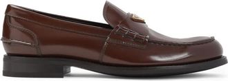 Prada Loafer - Brown Brushed Calf Leather Loafers - Gr. 7_5 - in Braun - für Damen