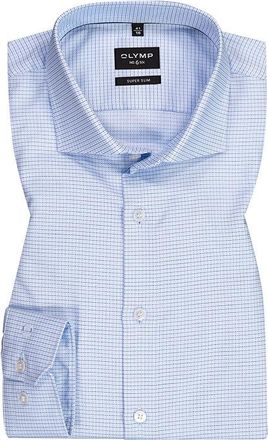 Olymp Herren Hemd blau gemustert Slim Fit
