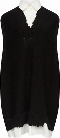 Maison Margiela Femme, Robes, Noir, Taille: 38 FR Mini-robe &agrave; col en V