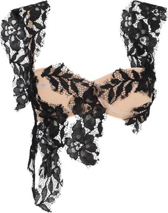 Giuseppe Di Morabito Femme, Sous-v&ecirc;tements, Noir, Taille: 36 FR Top en dentelle florale