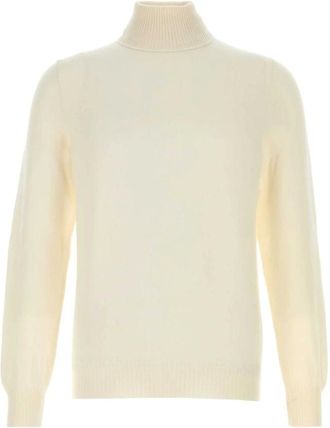 Fedeli Homme, Pulls, Blanc, Taille: L Pull Cachemire Col Roul&eacute;