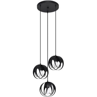 GreenIce Greenice - Sollux Lighting Tulos Plafonnier suspendu Cluster, noir, 3x E27