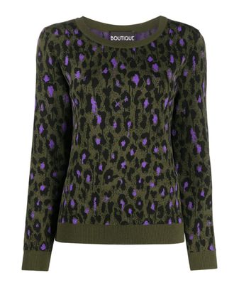 Moschino Leopard Print Knitted Top Size M