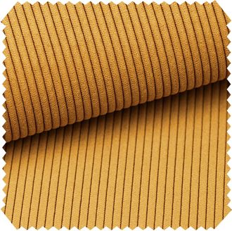 Novely ONTRE - Samtiger Polsterstoff in Feincord-Optik - Robuster Möbelstoff - Pflegeleichte Meterware 1 lfm Farbe: | 32 Orange Gelb