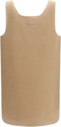 Miu Miu Double-Weave Wool Tank Top - Beige