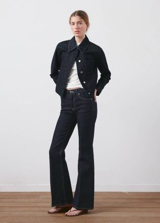 Mango Jean Violeta flare taille haute bleu - Femme - 34 - MANGO