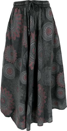 Guru Shop Langer Boho Rock, Stonewash Maxirock - Anthrazit, Damen, Baumwolle