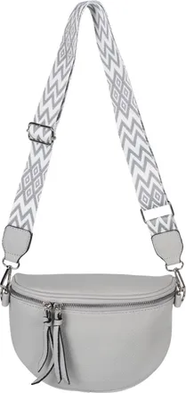 styleBREAKER Umh&auml;ngetasche Halbmond Crossbody Bag Zick-Zack Raute