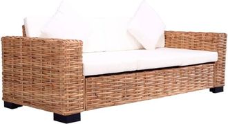 vidaXL Vidaxl - Canap&eacute; &agrave; 3 places de jardin Rotin naturel