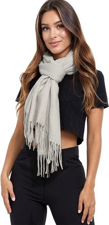 Glamexx24 Schal Damen Winterschal Gef&uuml;hl Langer Schal mit Fransen Baumwolle Warm Herbst Winter Unifarben Deckenschal und T&uuml;cher 200 x 74 cm