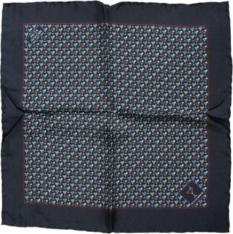 Dolce & Gabbana Mens Blue Cocktail Silk Square Foulard Scarf