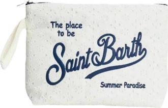 MC2 Saint Barth Femme, Sacs, Blanc, Taille: ONE Size Aline Sangallo L Cotton Mini Flowers Clutch Bag