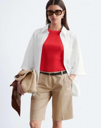 & Other Stories Elegante Bermudashorts aus Baumwollmix in Beige-Neutral