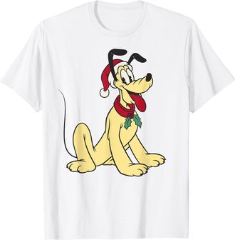 Disney Mickey And Friends Weihnachten Pluto Santa Hat T-Shirt