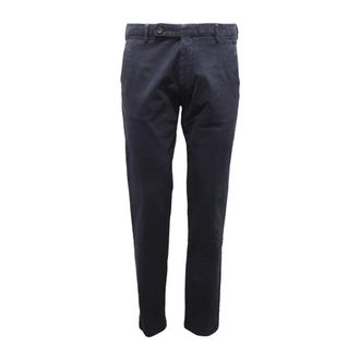 Berwich Marine Satin Baumwoll Stretch Hose - - Trousers - Herren - Blau - XS