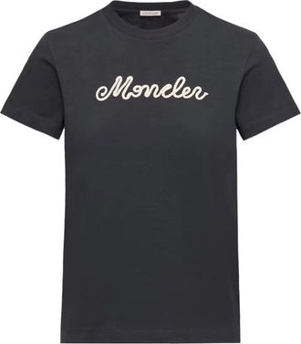 Moncler T-Shirt - - Tops - Damen - Blau - L