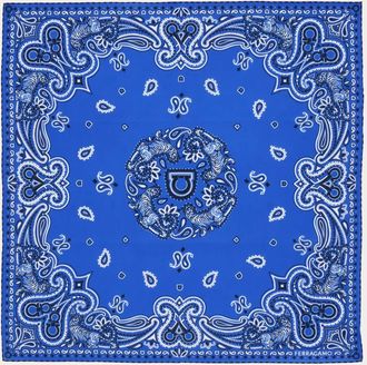 Ferragamo Herren Bandana mit Arabesque-Print Blau