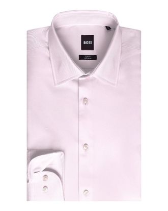 HUGO BOSS Unifarbenes Baumwollhemd mit Kentkragen, Slim Fit in