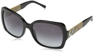 Burberry Burberry Unisex Sonnenbrille BE4160, Gr. Large (Herstellergröße: 58), Schwarz (Gestell: schwarz, Gläser: grau-verlauf 34338G)