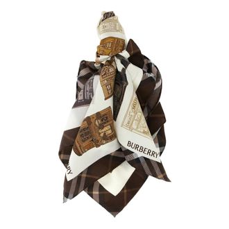 Burberry Carr&eacute; en soie imprim&eacute; devanture de magasin - Femme - Accessoires - Multicolore - Taille: ONE Size