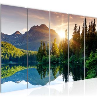 Runa Art Bild Natur Sonnenaufgang Wandbilder auf Vlies Leinwand 5 Teilig Wanddekoration Schlafzimmer Wohnzimmer 014456a