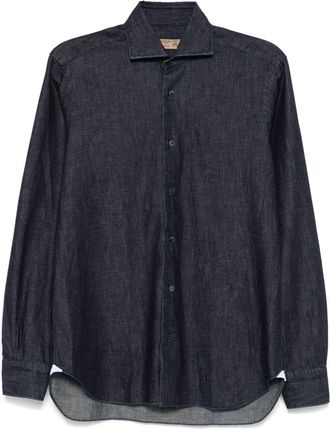 Barba Klassisches Jeanshemd - Blau