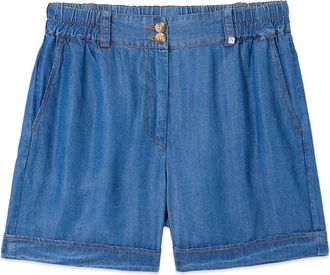 Oltre Tencelshorts mit Denim-Effekt - - Shorts - Damen - Blau - XL