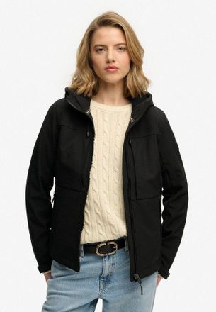 Superdry Outdoorjacke HOODED CLASSIC TREKKER JACKET mit Materialmix aus Polyester und Elasthan, Slim Fit