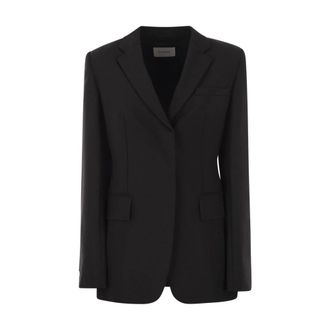 Sportmax Femme, Vestes, Noir, Taille: 34 FR Veste ajust&eacute;e en toile de laine stretch