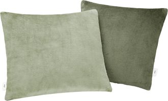 s.Oliver Doublesoft Kissenbezug 50x50 cm - super kuschelig & weich, Polyesterflausch 2 St&uuml;ck gr&uuml;n