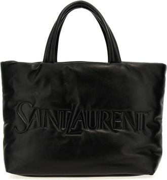 Saint Laurent Monogram Embossed Leather Tote Bag - - Bags - unisex - Schwarzk - ONE SIZE
